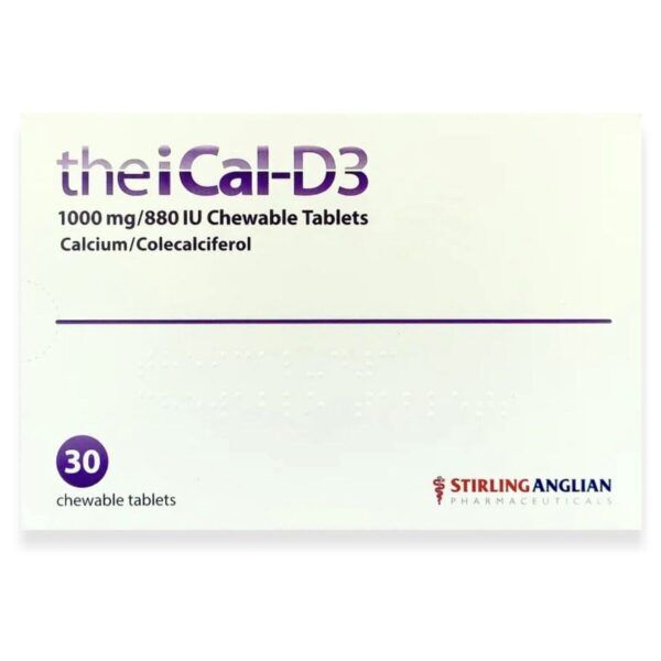 Buy Theical-D3 Chewable Tablets 1000MG/880 IU, 30 Tablets - Dock Pharmacy